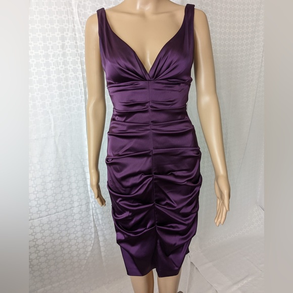 Cache | Dresses | Sexy Purple Scrunched Dress | Poshmark
